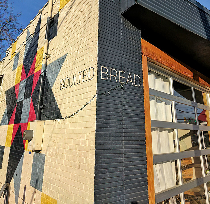 Impossible to miss with its bold geometric mural, Boulted Bread's exterior isn't just Instagram-worthy&mdash;it's an artistic prelude to the culinary masterpieces waiting inside.