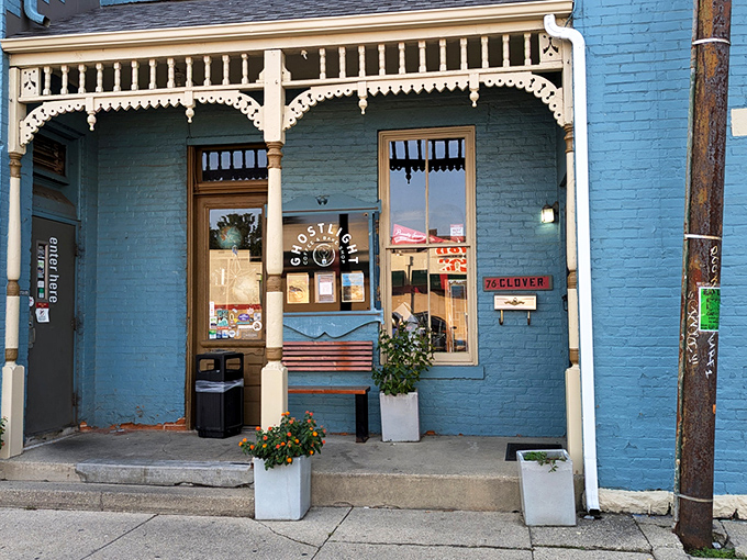 The blue Victorian facade of Ghostlight Coffee isn't just eye-catching&mdash;it's a promise that what awaits inside isn't your average caffeine pit stop.