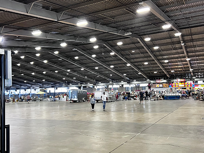 Welcome to treasure hunter's paradise! The Tulsa Flea Market's cavernous interior stretches before you like an archaeologist's dream site, minus the dirt and academic requirements.