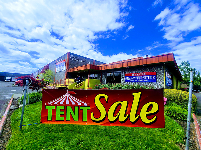 Welcome to furniture paradise! Michael's vast showroom stretches before you like an IKEA without the relationship-testing assembly instructions.