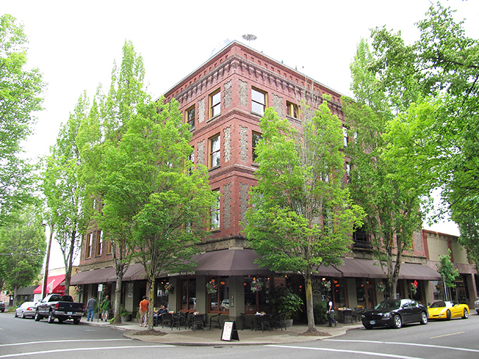 Historic charm meets small-town magic on McMinnville's tree-lined streets, where brick buildings house treasures waiting to be discovered.