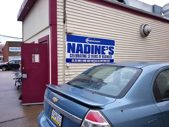 The unassuming exterior of Nadine's might not win architectural awards, but those beer specials and Pittsburgh sports banners promise something authentic waiting inside.