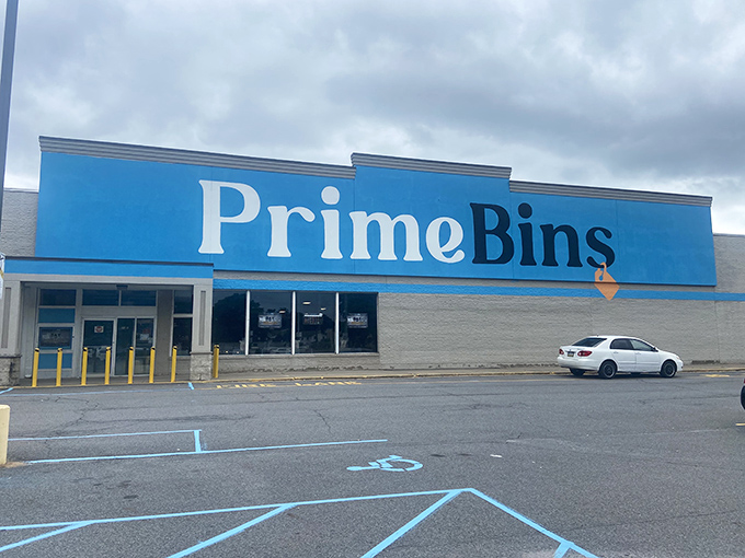 The bright blue storefront of Prime Bins stands out like a retail oasis in Wilkes-Barre, promising treasure hunters the thrill of the unexpected inside.