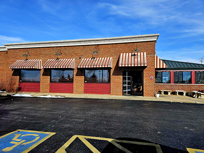 The unassuming brick exterior with its jaunty striped awnings gives just a hint of the culinary adventure waiting inside. Like finding treasure in your own backyard.