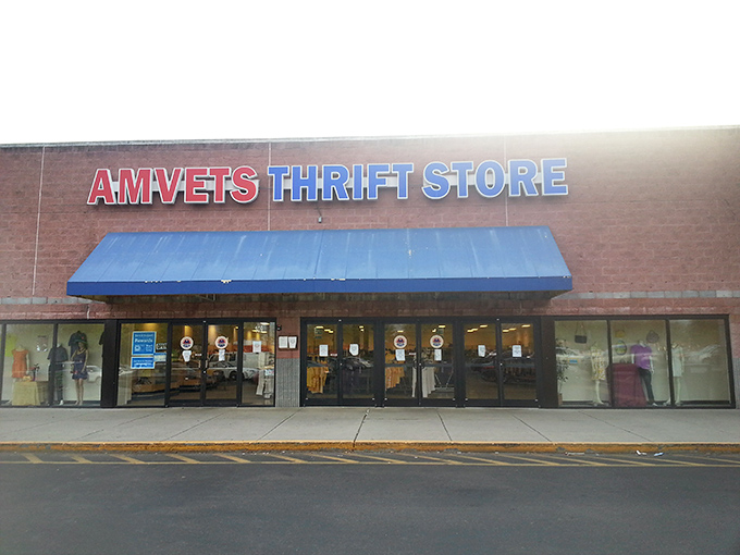 The unassuming brick facade of AMVETS hides a universe of treasures within, like a Vegas casino disguised as a public library.