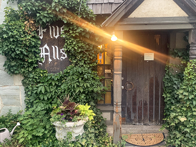 The entrance to Five Alls feels like stumbling upon a secret medieval portal. That ivy-covered doorway at 1458 isn't just an entrance&mdash;it's a time machine.