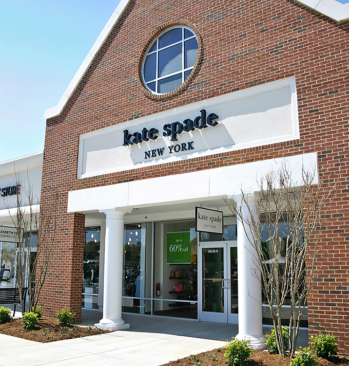 The colonial-inspired architecture of American Eagle Outfitters sets the tone for Williamsburg Premium Outlets&mdash;history meets bargain hunting in brick-and-mortar perfection.