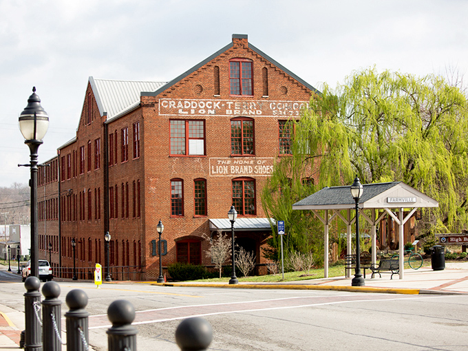 Historic brick warehouses transformed into furniture wonderlands - where Farmville's industrial past meets design-forward present with stunning architectural character.