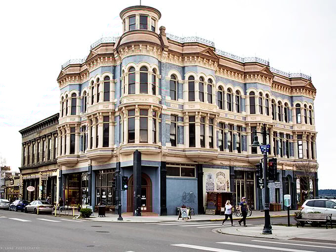 The Hastings Building stands as Port Townsend's crown jewel of Victorian architecture, a reminder that sometimes being abandoned by railroads has its silver linings.