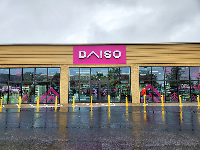Daiso's vibrant pink storefront on Aurora Avenue stands out like a beacon of bargain-hunting hope in Seattle's often gray landscape.