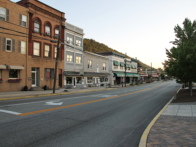 Main Street Berkeley Springs whispers stories of the past while inviting you to discover new treasures. The golden hour light makes even the pavement look collectible.