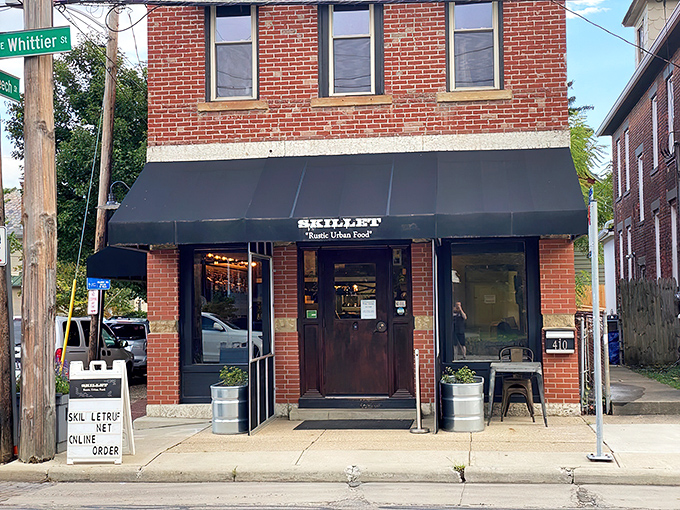 The unassuming brick exterior of Skillet hides culinary treasures within, like a delicious secret waiting to be discovered in German Village.
