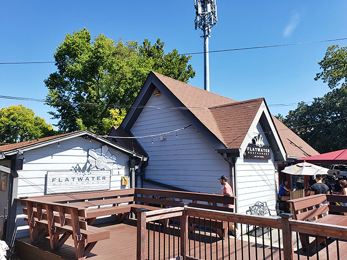 The unassuming exterior of Flatwater belies the culinary treasures within&mdash;like finding a Michelin-starred chef cooking in your neighbor's garage.