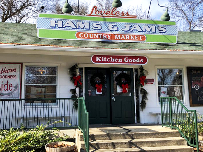 The unassuming exterior of Loveless Cafe proves once again that the best Southern treasures don't need fancy facades to house culinary magic.
