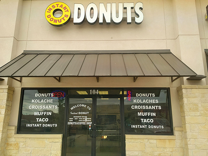 The unassuming yellow and white sign of Instant Donuts beckons from its strip mall home&mdash;proof that culinary treasures often hide in plain sight.