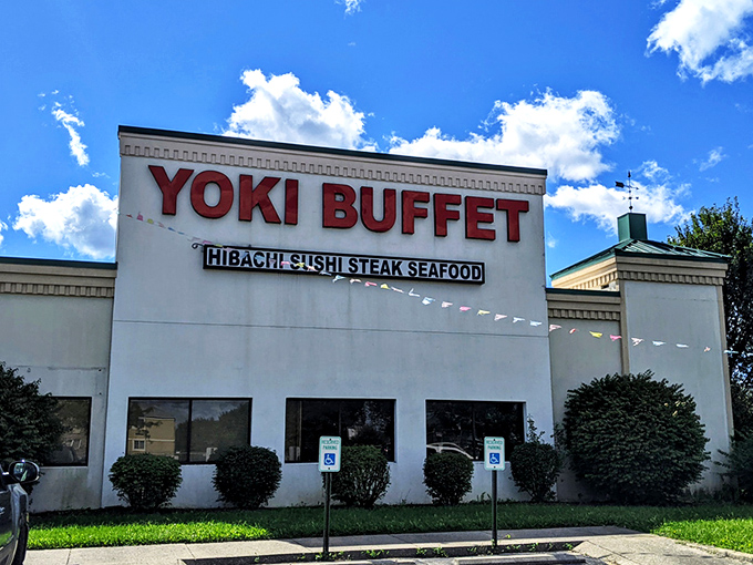 The unassuming exterior of Yoki Buffet hides a culinary wonderland within. Like a book you shouldn't judge by its cover, this place delivers delicious surprises beyond its modest fa&ccedil;ade.