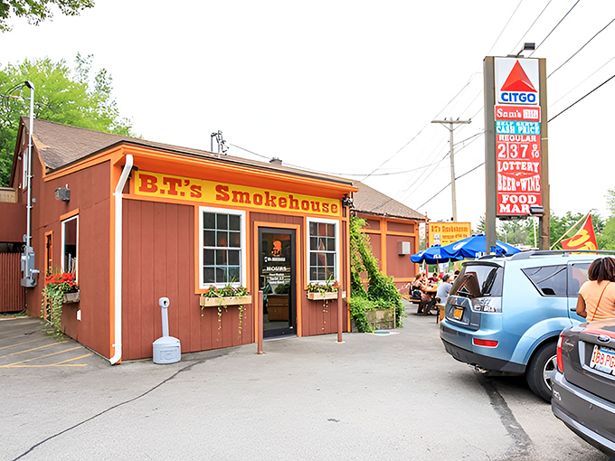 The unassuming exterior of B.T.'s Smokehouse proves once again that the best barbecue joints often look like they might fail a health inspection.