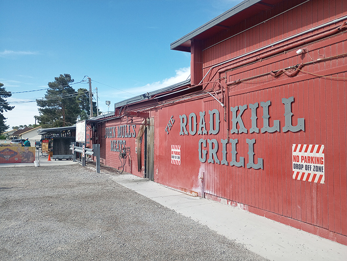 Welcome to barbecue heaven! This rustic red exterior isn't just a building, it's a portal to smoky, meaty bliss.