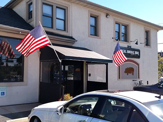 Mother Nature herself endorses this barbecue joint with a perfect rainbow &ndash; the pot of gold is definitely inside.