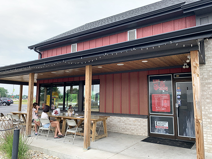 The red barn exterior isn't just rural Wisconsin charm&mdash;it's a smoke signal to barbecue pilgrims that they've reached the promised land.