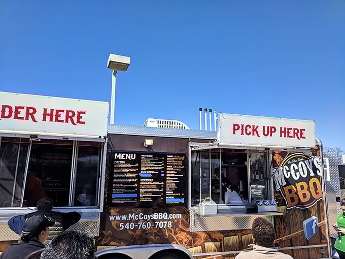 The culinary equivalent of a superhero origin story—where smoke meets meat and magic happens at McCoy's BBQ trailer.