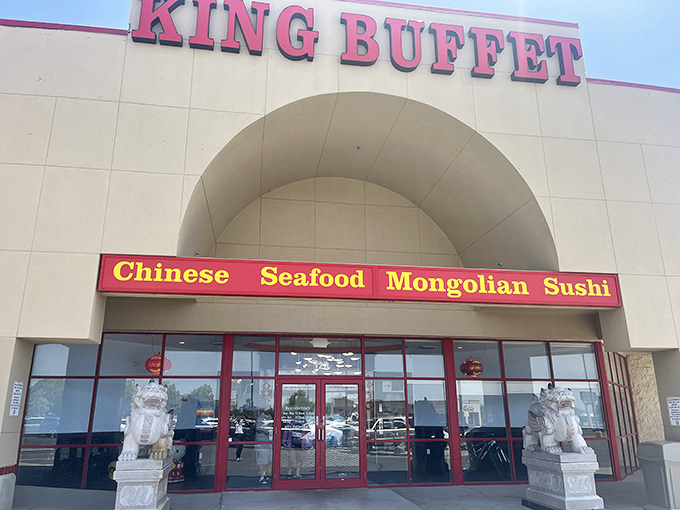 The royal welcome begins at the entrance, where stone lions stand guard like bouncers who've seen it all but still maintain their composure.