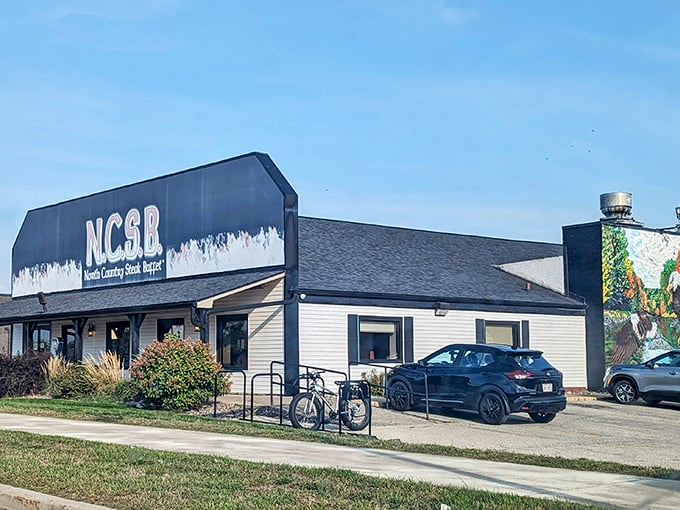 The unassuming exterior of North Country Steak Buffet stands like a carnivore's beacon in La Crosse, promising meaty treasures within those white walls.