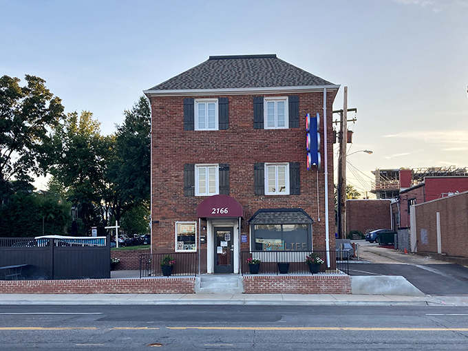 The unassuming brick fortress of flavor doesn't telegraph its delicious secrets. Like Clark Kent's glasses, this modest exterior hides superhero-level pie powers.