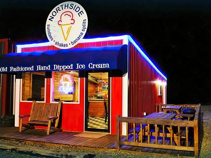 The cowboy statue and giant ice cream cone aren't just landmarks&mdash;they're sentinels guarding the gateway to frozen paradise in Broken Bow.