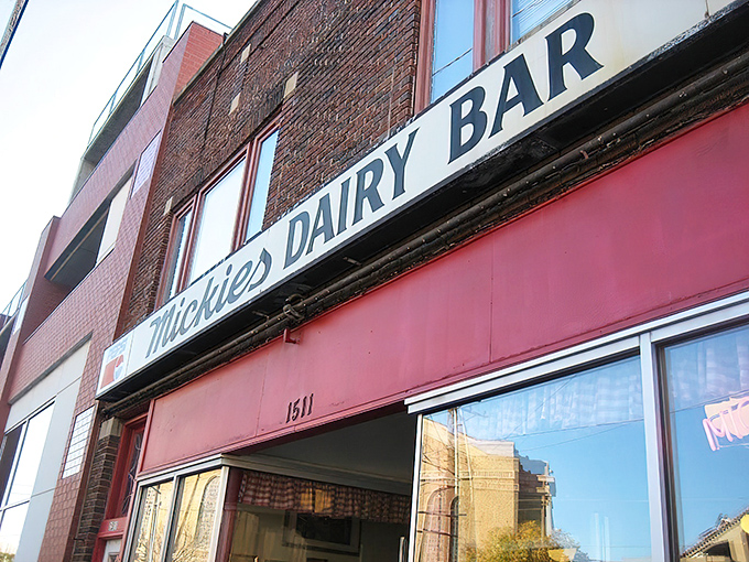 A time capsule in brick and neon, Mickie's Dairy Bar has been serving up Wisconsin breakfast dreams since 1946, unchanged and unimpressed by passing food trends.
