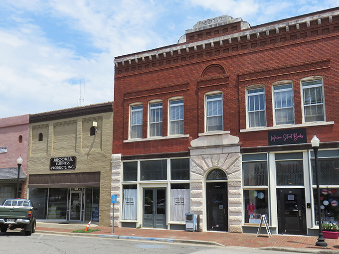 Brick facades with character to spare - downtown Sandersville feels like walking through a living postcard of small-town America.