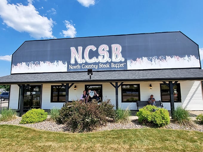 The unassuming exterior of North Country Steak Buffet stands like a carnivore's beacon in La Crosse, promising meaty treasures within those white walls.