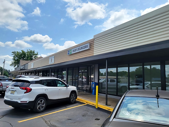 Unassuming strip mall treasure proves once again that extraordinary culinary experiences often hide behind ordinary facades. Dub's Burgers awaits inside.