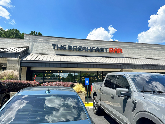 The sleek exterior of The Breakfast Bar beckons like a morning lighthouse, guiding hungry souls to their breakfast destiny in Duluth.