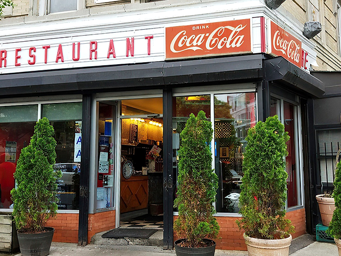 That classic corner storefront isn't just architectural eye candy&mdash;it's a beacon of breakfast hope on Washington Avenue, promising pancake nirvana inside.