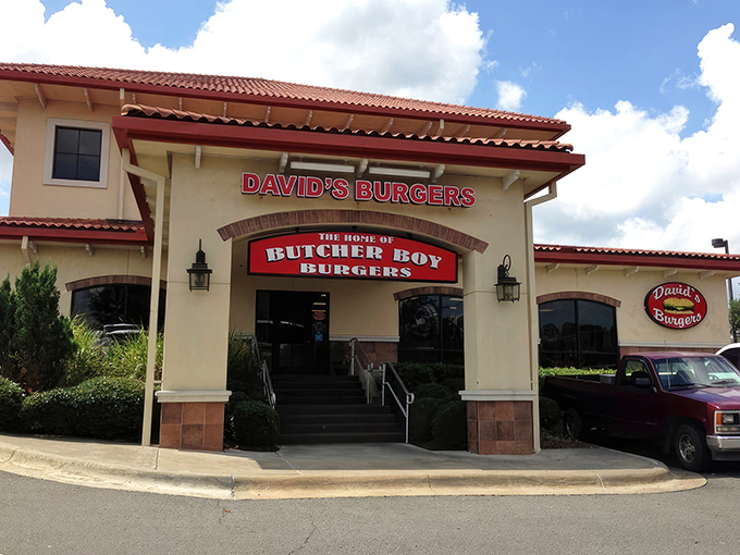 The iconic red and white exterior of David's Burgers stands as a beacon of hope for the burger-deprived souls of Little Rock.