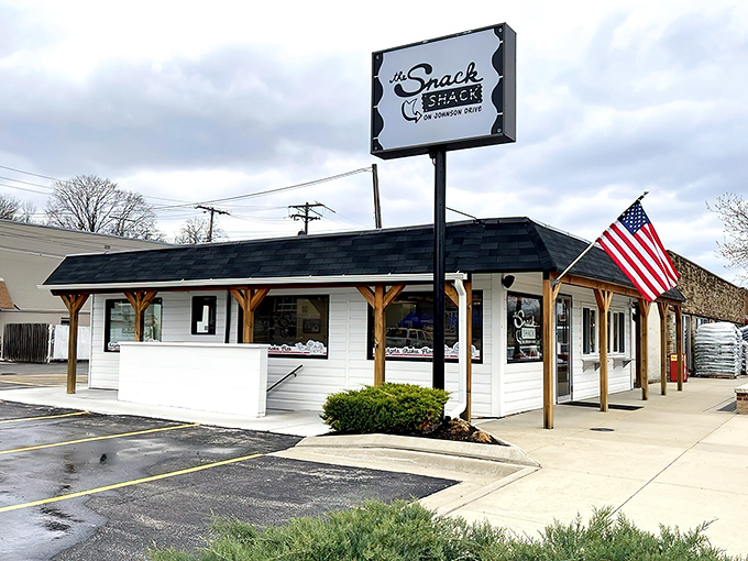 The humble white exterior of The Snack Shack belies the flavor explosions happening inside. American flag included&mdash;because patriotism tastes delicious.