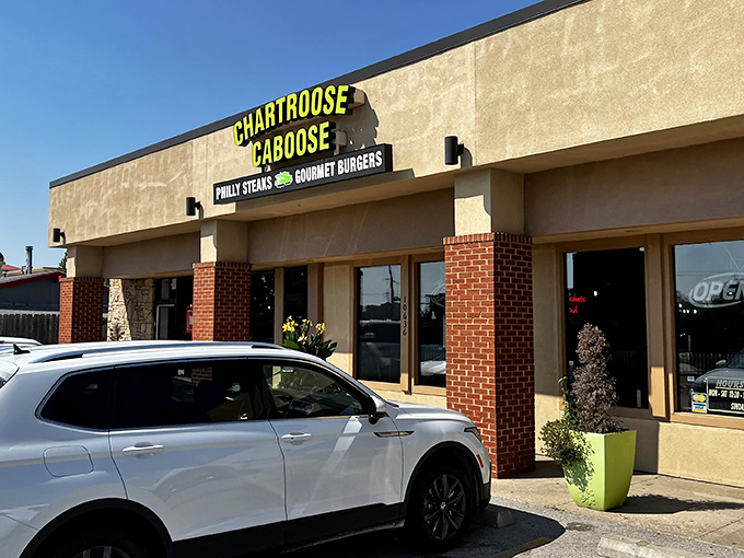 The unassuming exterior of Chartroose Caboose belies the culinary treasures within. Like finding a diamond in a strip mall setting.