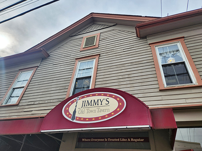 The red awning beckons like a lighthouse for hungry travelers. Jimmy's promise to treat "Everyone Like A Regular" isn't just a slogan&mdash;it's their delicious reality. 