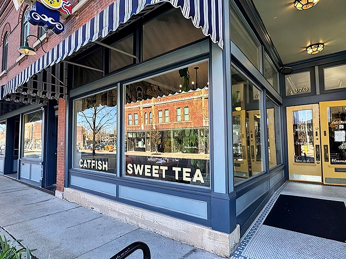 The blue and white striped awning beckons hungry travelers with promises of Southern delights that St. Louis didn't know it needed until Grace arrived.