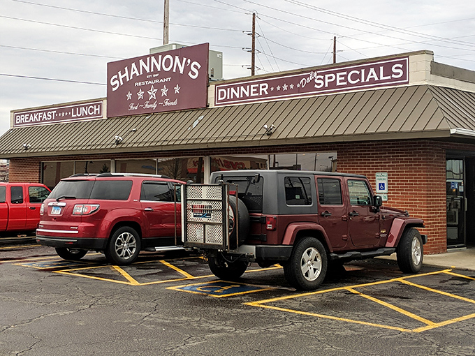 The unassuming brick exterior of Shannon's Five Star promises no frills, just honest food that keeps locals coming back for decades.