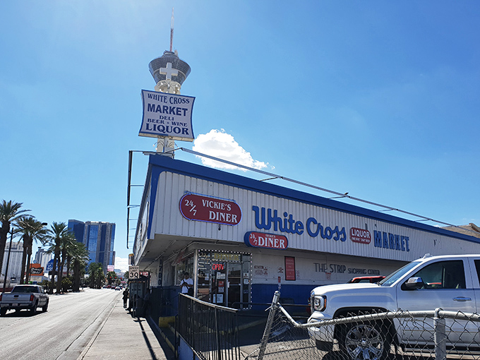 Welcome to Vickie's Diner, where the neon dreams of Vegas meet the comforting embrace of small-town America. This unassuming facade hides a treasure trove of culinary delights that would make even Elvis say, "Thank you, thank you very much!"