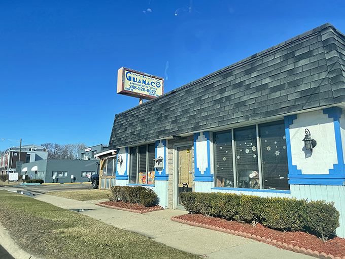 The unassuming exterior of El Guanaco might not stop traffic, but trust me&mdash;what happens inside this blue-trimmed building will stop your taste buds in their tracks. 