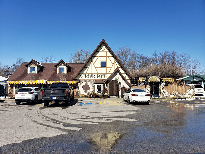 Fairy tales do come true! Briar Rose's enchanting Tudor-style exterior promises magical culinary adventures within those cream walls and dark wooden beams.