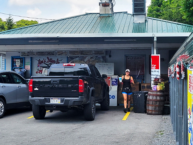 Classic Americana stands proud in Lewisburg, where Jim's Drive-In welcomes hungry travelers with its timeless awning and zero pretension.