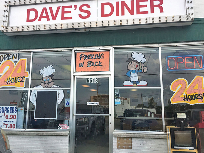 The classic illuminated sign beckons hungry travelers like a lighthouse for the breakfast-obsessed. Dave's Diner keeps it simple&mdash;no fancy fa&ccedil;ade needed when the food speaks volumes.