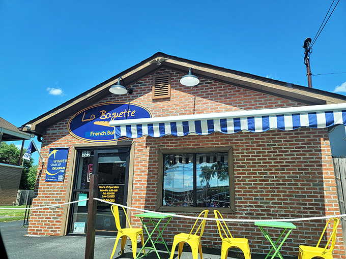 That blue-striped awning and cheerful yellow chairs aren't just Instagram bait&mdash;they're the universal signal for "Abandon diet, all ye who enter here."