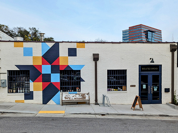 Impossible to miss with its bold geometric mural, Boulted Bread's exterior isn't just Instagram-worthy&mdash;it's an artistic prelude to the culinary masterpieces waiting inside.
