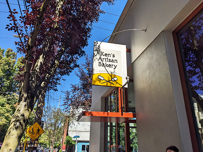 The unassuming exterior of Ken's Artisan Bakery hides Portland's bread paradise. Like finding a Michelin star in a strip mall, the yellow sign beckons carb enthusiasts daily. 