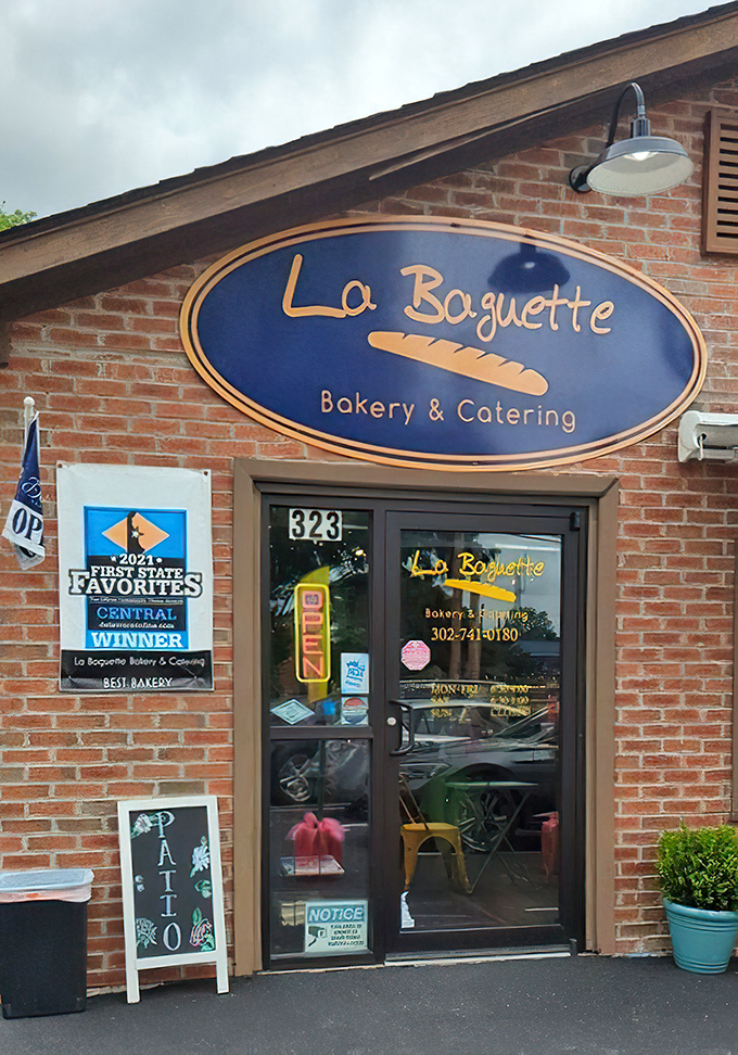 That blue-orange sign against brick isn't just Instagram bait&mdash;it's the universal signal for "Abandon diet, all ye who enter here."